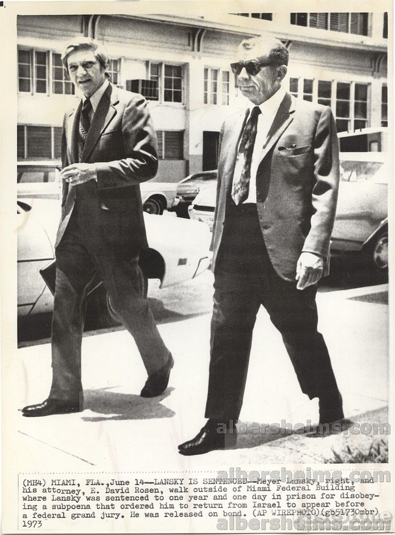 1973 Meyer Lansky Head of Murder Inc Mafia Mobster Sent to Prison Orig ...