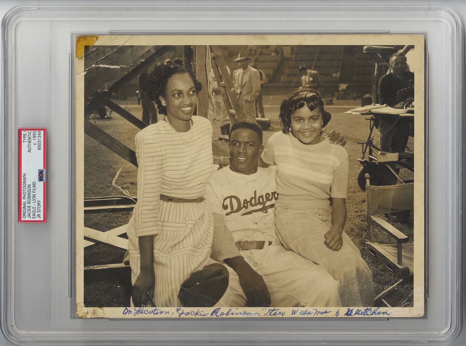 Jackie Robinson in Dodgers Uniform With Sister Willa Mae & Niece Origi ...