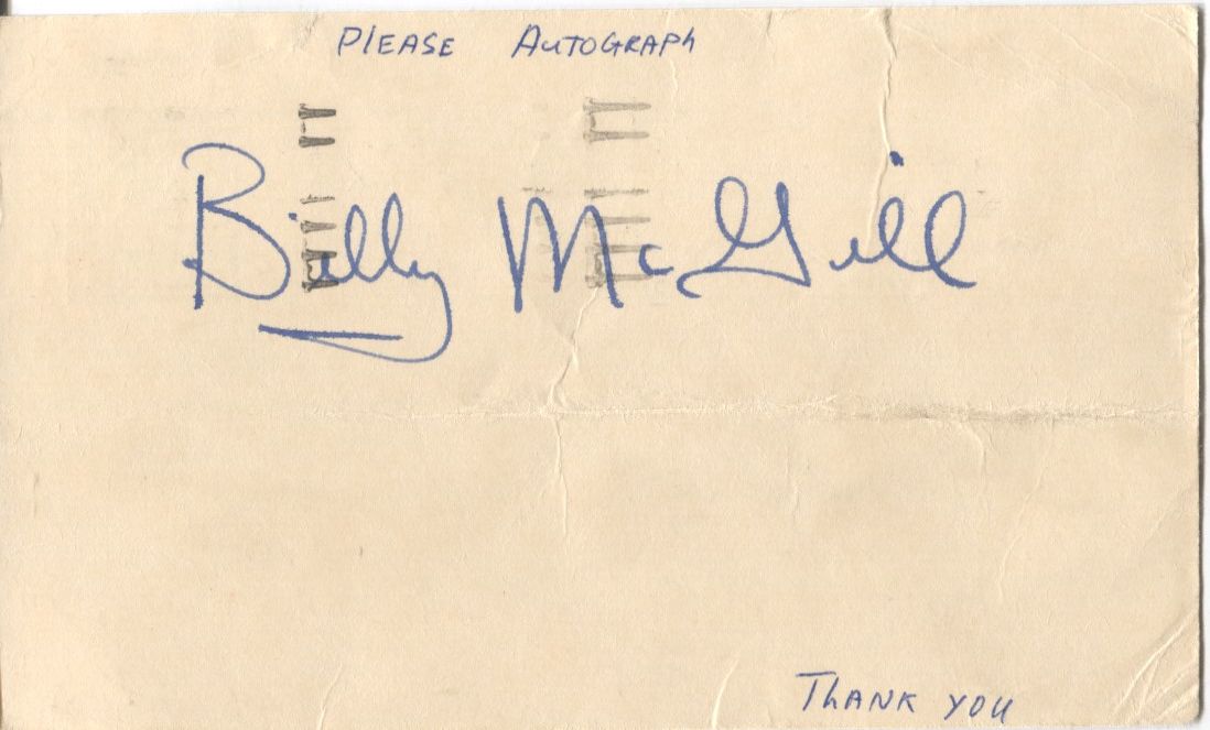 Bill "The Hill" McGill Signed GPC - Super Rare Autograph!!! – Albersheim's